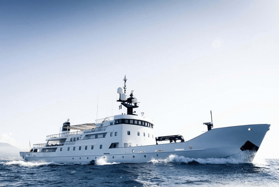 The Olivia is a Cold War ship rebuilt into a luxurious superyacht